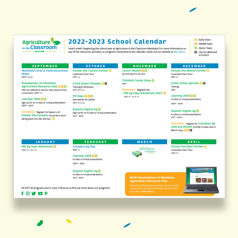 2022-23 School Calendar - Agriculture in the Classroom Manitoba